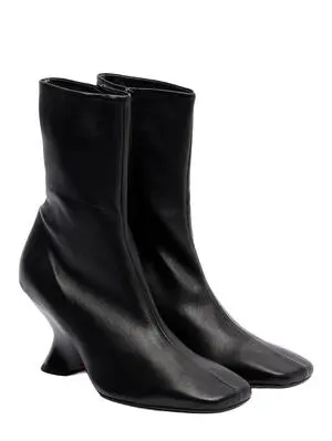 Dries Van Noten 75 Leather Ankle Boots - Black