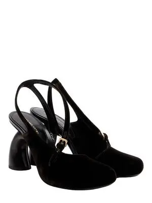 Dries Van Noten 95 Velvet Slingback Pumps - Brown