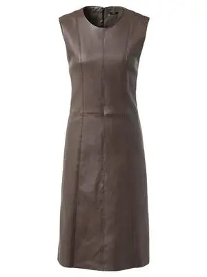 JOSEPH Leather Midi Dress - Brown