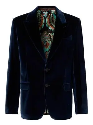 Etro Cotton Velvet Blazer - Blue