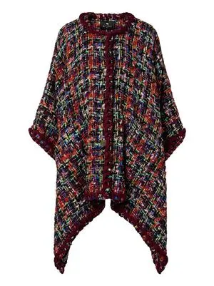 Etro Wool, Mohair And Cotton-blend Tweed Cape - Multicoloured