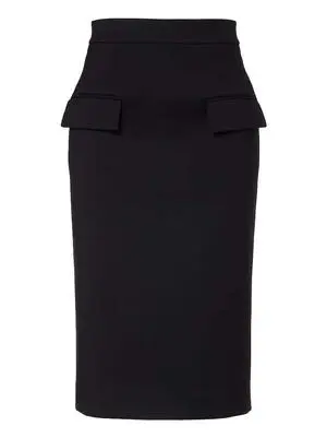 Alexander McQueen High-rise Wool Gabardine Pencil Skirt - Black