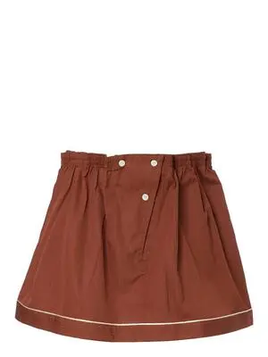 Prada Striped Cotton Miniskirt - Brown