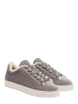 TOD'S Shearling-lined Suede Sneakers - Grey