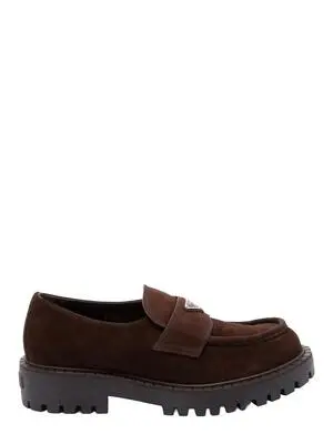 Prada Leather Moccasins - Brown