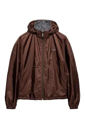 Prada Reversible Re-nylon Jacket With Hood - Brown