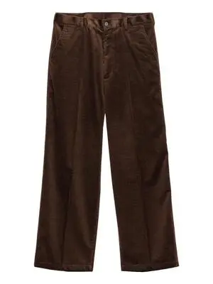 Prada Cashmere And Cotton Corduroy Wide-leg Pants - Ebony