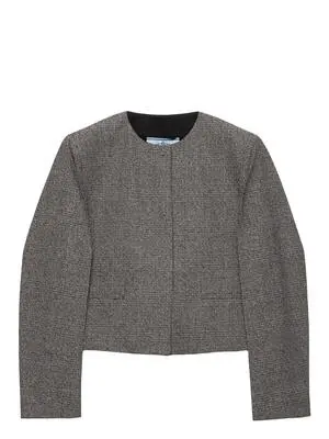 Prada Single-breasted Princes Of Wales Mouliné Jacket - Grey