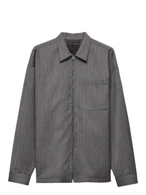 Prada Wool Zipper Shirt - Grey