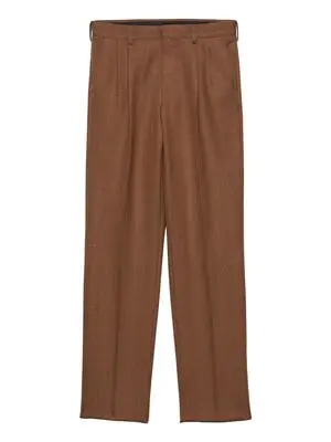 Prada Wool Pinstripe Trousers - Tobacco