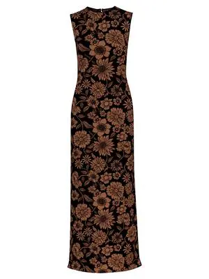 PEPA POMBO Solea Printed Maxi Dress - Black