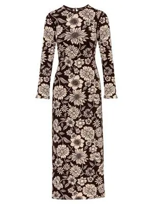 PEPA POMBO Fiore Floral Maxi Dress - Brown
