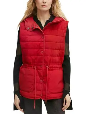 BOSS Quilted Hooded Gilet - Red