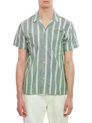 LES DEUX Striped Short-sleeve Shirt - Green