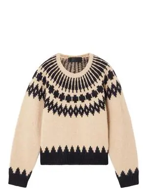 NILI LOTAN Alena Fair Isle Alpaca-blend Sweater - Brown