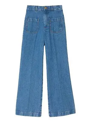 Sandro Wide-leg High-rise Denim Jeans - Blue Jean