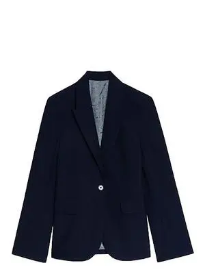 Zadig&Voltaire Vavy Eagle-embellished Single-breasted Stretch-woven Blazer - Blueberry