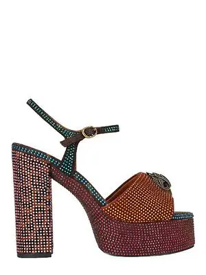 Kurt Geiger Kensington Embellished Platform Sandals - Dk.brn Com
