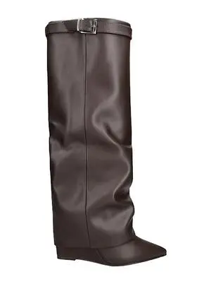 Steve Madden Heeled Leather Knee-high Boots - Dark Brown