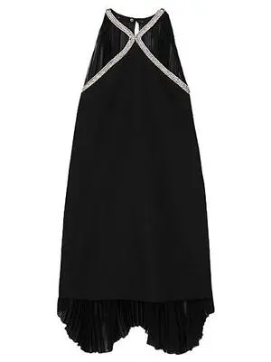 Sandro Rhinestone-embellished Cape Mini Dress - Black