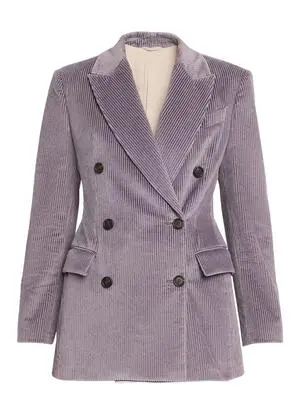 Brunello Cucinelli Double-breasted Corduroy Blazer - Lavander