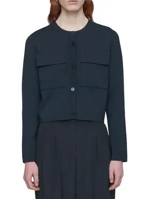JOSEPH Viscose Knit Stretch Cardigan Jacket - Black