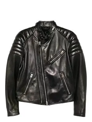 TOM FORD Leather Biker Jacket - Black