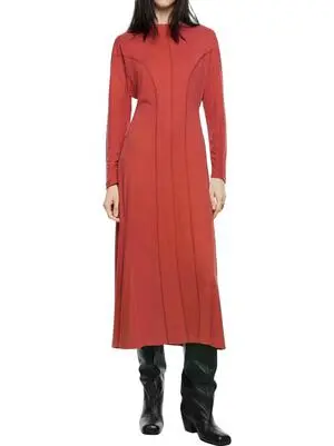 Bimba Y Lola Seam-detail Midi Dress - Red