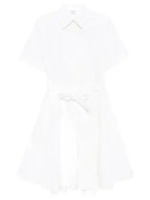 Alexander McQueen Belted Cotton Shirt Dress - White