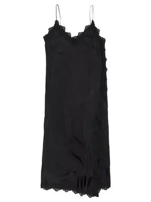 Bimba Y Lola Lace-trimmed Slip Midi Dress - Black