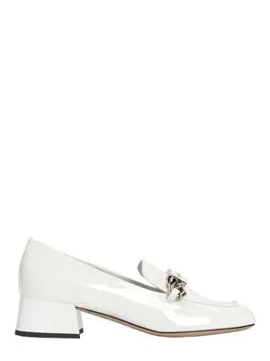 Miu Miu Patent Leather Pump Loafers - White
