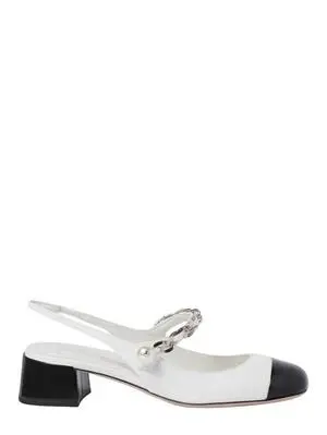 MIU MIU Two-Tone Patent Leather Slingbacks