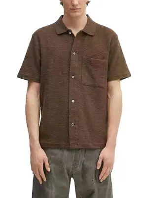 Norse Projects Textured-weave Short-sleeve Shirt - Brown