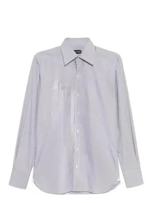 TOM FORD Cotton Striped Shirt - Grey