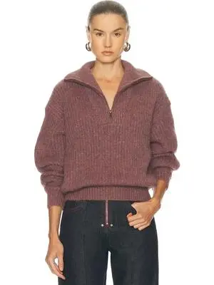 Isabel Marant Danita Half-zip Sweater - Rosewood