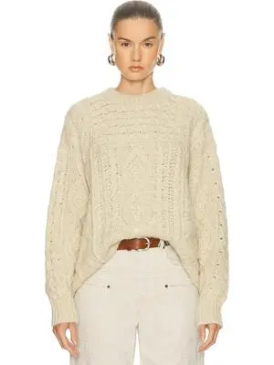 Isabel Marant Deotille Cable Knit Sweater - Beige
