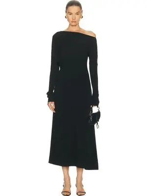 A.L.C. Liv Draped Neck Dress - Black