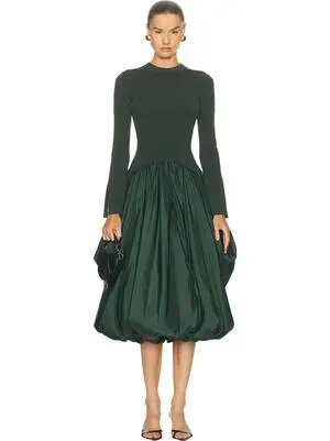 Simkhai Kenlie Mock Neck Midi Dress - Cypress