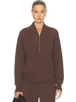 Varley Sally Half Zip Sweater - Coffee Bean Marl