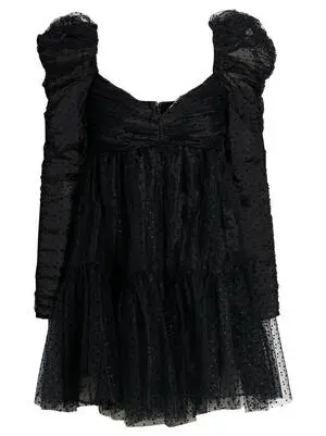 Zimmermann Polkadot Flocked Tulle Mini Dress - Black