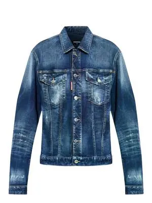 Dsquared2 Distressed Denim Jacket - Blue
