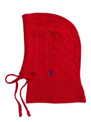 Ralph Lauren Cable Wool-cashmere Hooded Snood - Compass Red