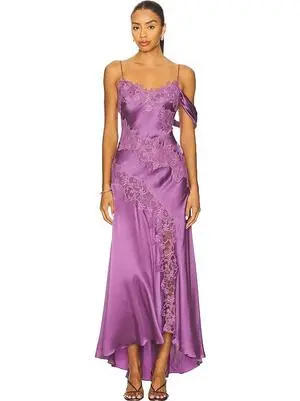 AMUR Reese Cascade Lace Gown - Violet Daze