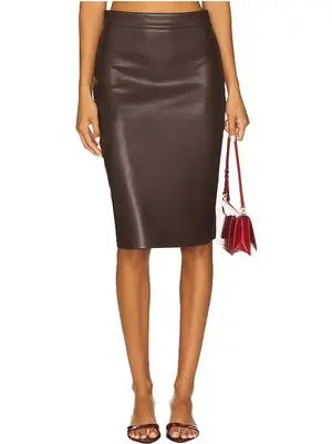 Susana Monaco Faux Leather Pencil Skirt - Java