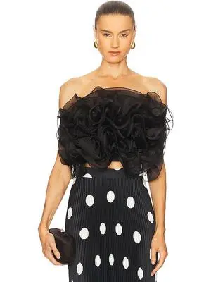 L'IDEE Coucou Organza Top - Noir