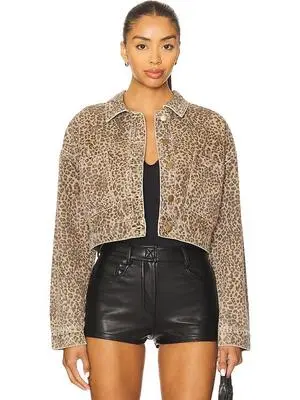 Minkpink Anouk Crop Denim Jacket - Brown