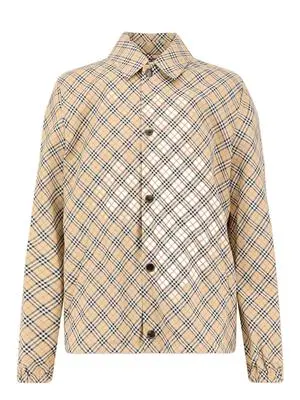 Burberry Slindon Jacket With Check Motif - Beige