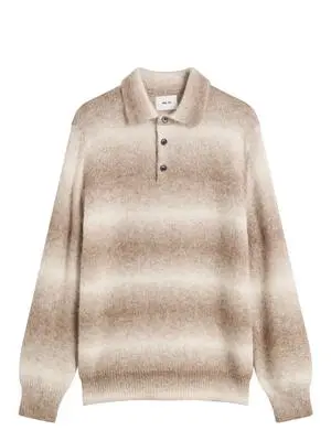 Nn07 Alfie Alpaca Knitted Polo - Light Camel