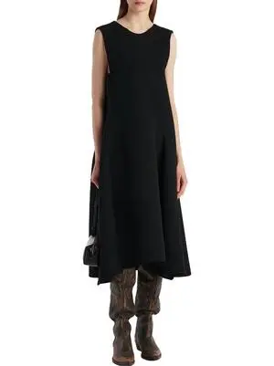 Khaite Medow Fit & Flare Midi Dress - Black
