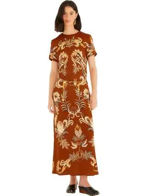 Farm Rio Arabesque Paradise Maxi Dress - Arabesque Paradise Orange